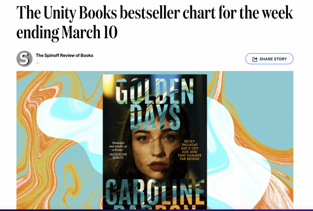 Golden Days reaches #1 on the charts! - Caroline Barron